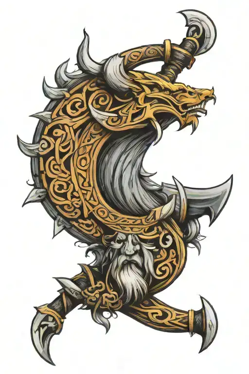 Neo traditional viking tattoo - Bronctattooaus.com