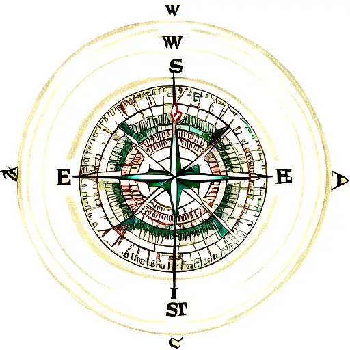 Anime "Compass" Tattoo - BlackInk AI