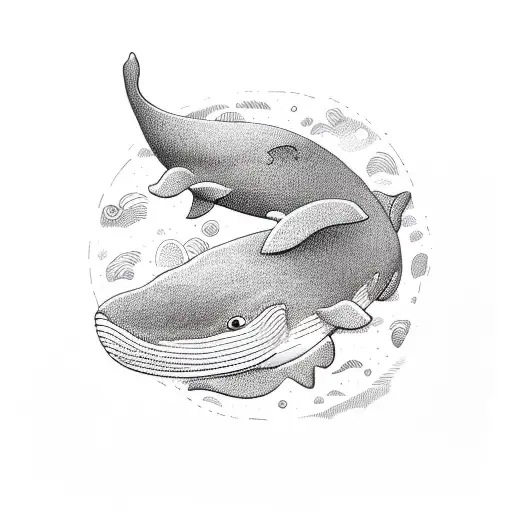 Sleep Token Whale Temporary Tattoo - BlackInk AI