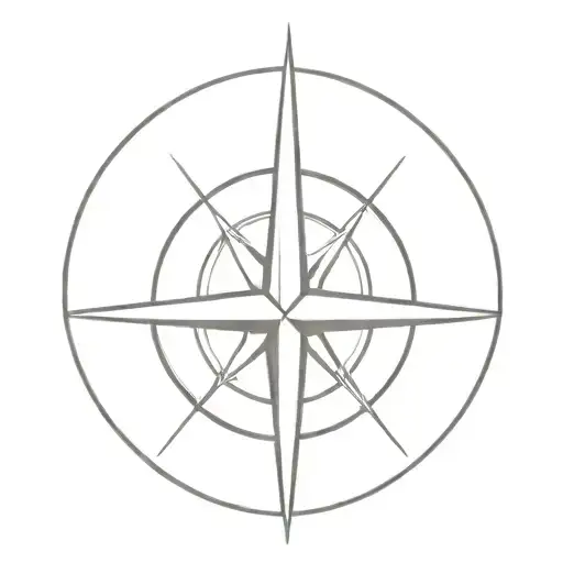 Minimalist "A Minimalist Compass Rose Design With A..." Tattoo ...