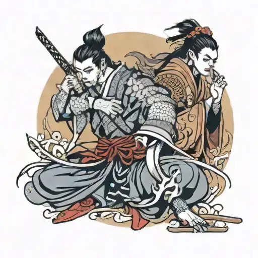 Neo-Traditional "Create A Menko Card Drawing Of A..." Tattoo - BlackInk AI