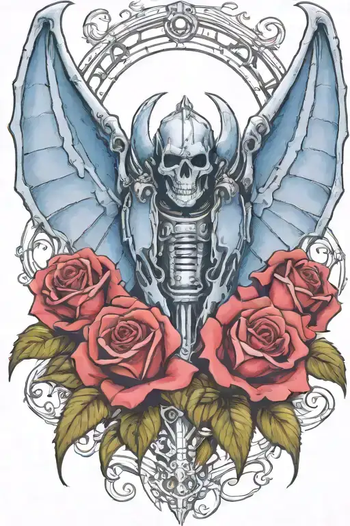 Warhammer 40k Night Lords Bat Wings And... Temporary Tattoo - BlackInk AI