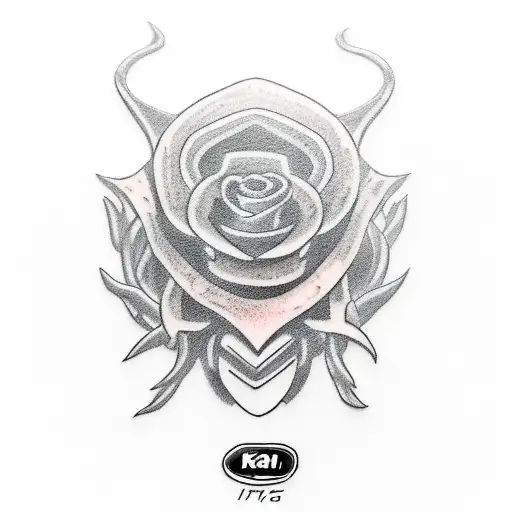 Realism "The Name "Kai" With A Chevy 1500" Tattoo - BlackInk AI