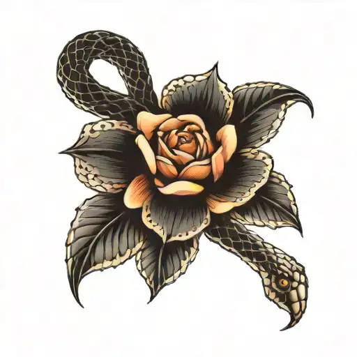 Snake Skin Black Temporary Tattoo - BlackInk AI