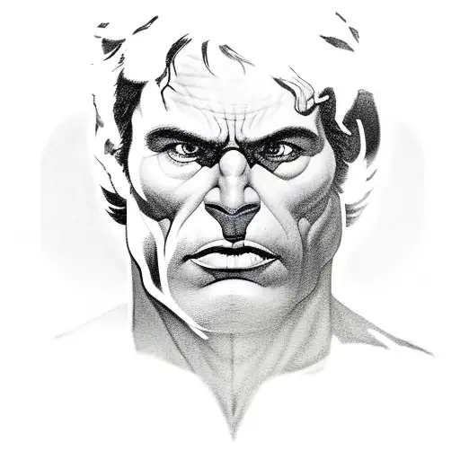 Bruce Banner Transforming Into The Hulk Temporary Tattoo - BlackInk AI