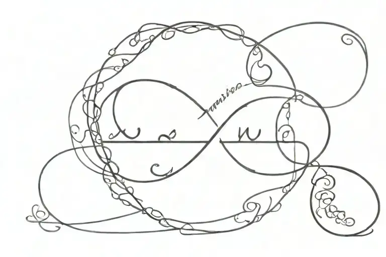 Minimalist "Infinity Symbol With Names" Tattoo - BlackInk AI