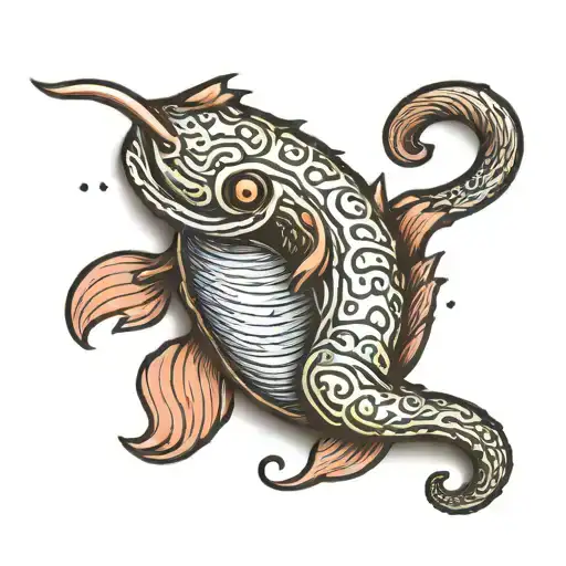 Neo-Traditional "Cute Leech" Tattoo - BlackInk AI