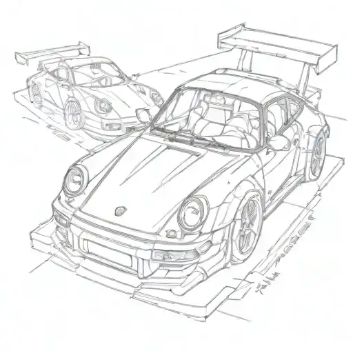 Porsche 911 Rwb Temporary Tattoo - BlackInk AI