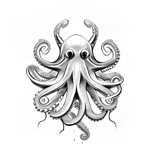 Blackwork "Octopus On Ring Finger" Tattoo - BlackInk AI