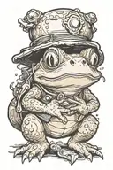 Toad From Mario Eating His Head Temporary Tattoo - BlackInk AI