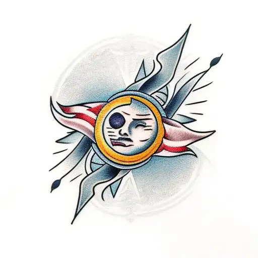 Traditional "Eclipse" Tattoo - BlackInk AI