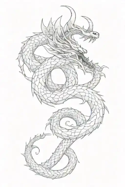Gothic Dragon And Snake Coiling Temporary Tattoo - BlackInk AI