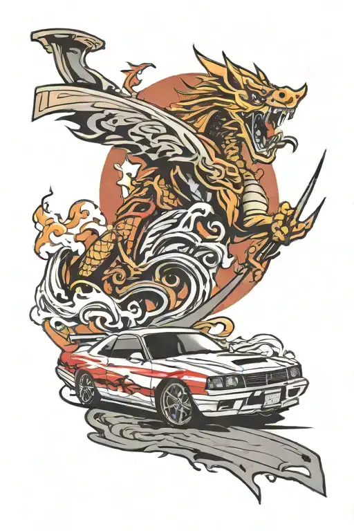 Neo-Traditional "Japanese Style Tattoo, Break Up, Jdm..." Tattoo ...