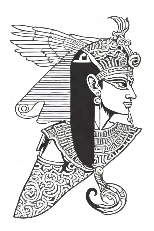 Blackwork "Seth From Egypt Mythology Tattoo" Tattoo - BlackInk AI