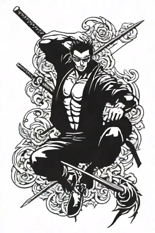 Roronoa Zoro Temporary Tattoo - BlackInk AI