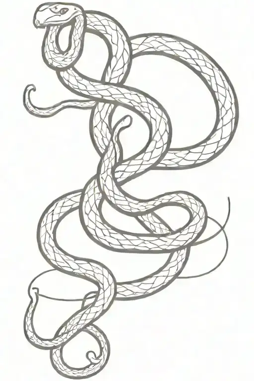 Minimalist "Snakes Intertwined" Tattoo - BlackInk AI