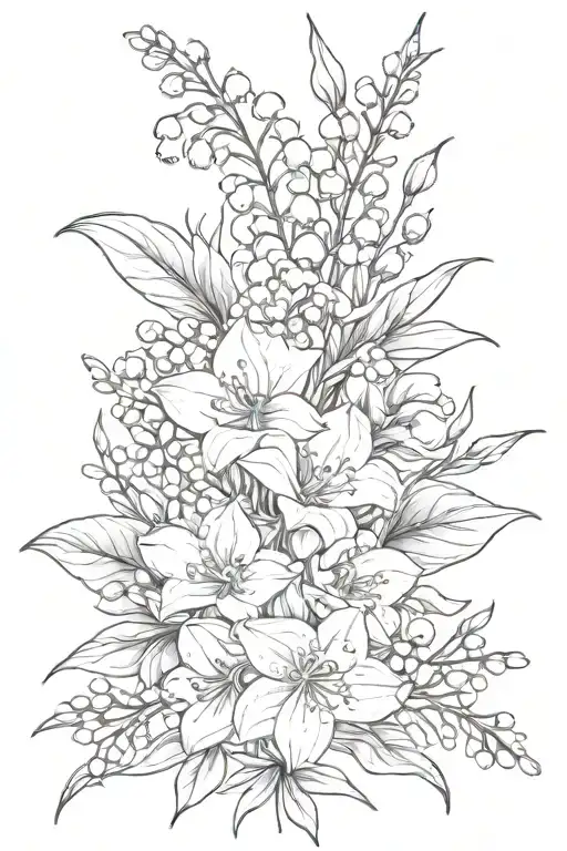 Marigold and lily of the valley tattoo - Bronctattooaus.com