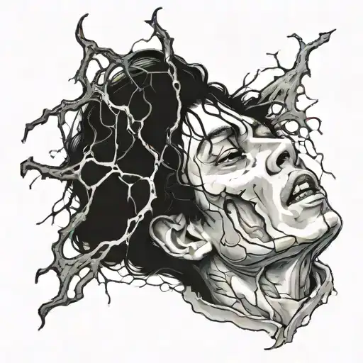 Realism "Rotting Michael Jackson" Tattoo - BlackInk AI