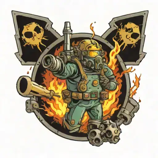 Neo-Traditional "Fallout And Explosion Clou" Tattoo - BlackInk AI