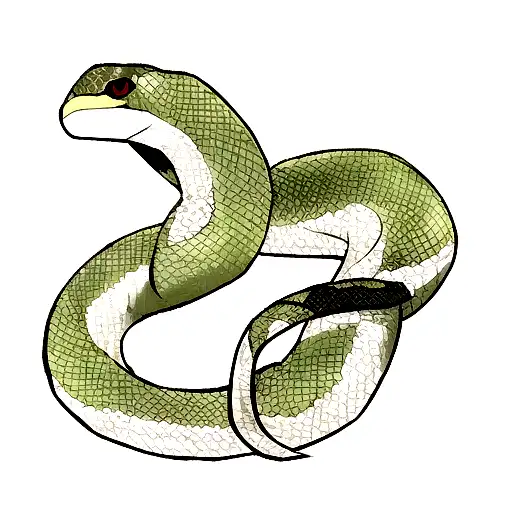 Anime "Snake" Tattoo Idea - BlackInk AI
