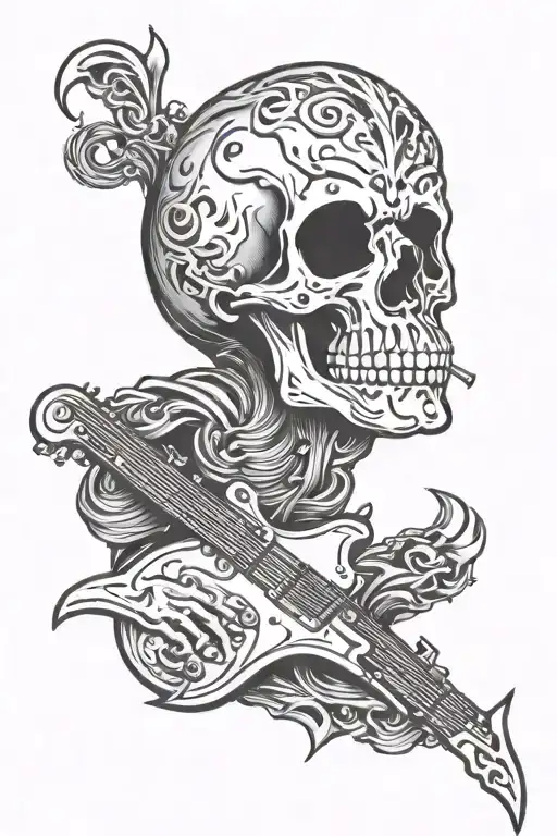 Black and Grey "Ghost Band Tattoo" Tattoo - BlackInk AI