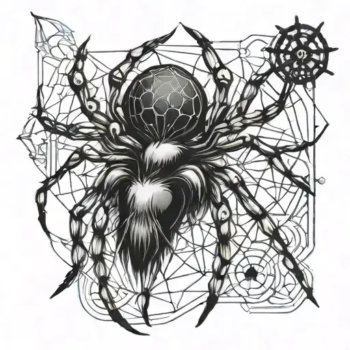 Spider Queen Design With Intricate... Temporary Tattoo - BlackInk AI