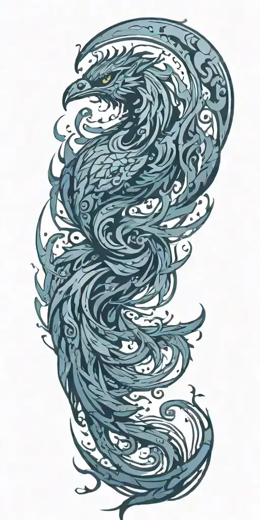 Abstract "Sigma Male Symbol Pheonix Rising..." Tattoo - BlackInk AI
