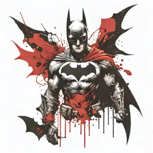 Bloody Batman Temporary Tattoo - BlackInk AI