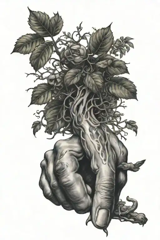 Poison Tree Intertwined On 1 Finger Of... Temporary Tattoo - BlackInk AI