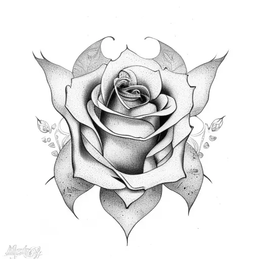 Rose With The Name Maddison Temporary Tattoo - BlackInk AI