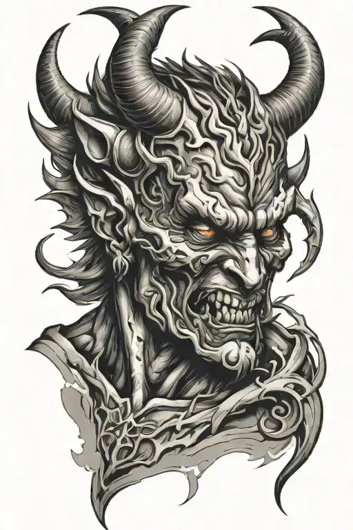 "Devil Evil" Temporary Tattoo - BlackInk AI