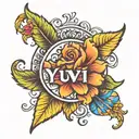 My Name "Yuvi" With ☀️ Emoji Temporary Tattoo - BlackInk AI