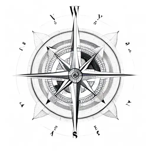 Sketch "Compass" Tattoo - BlackInk AI