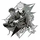 Having The Domains Of Gojo, Hakari And... Temporary Tattoo - BlackInk AI