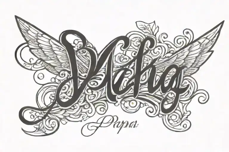 Neo-Traditional "The Word Papa With Small Cursive..." Tattoo - BlackInk AI