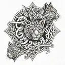 Celtic Knot Of Eternal Love And Lynx Temporary Tattoo - BlackInk AI