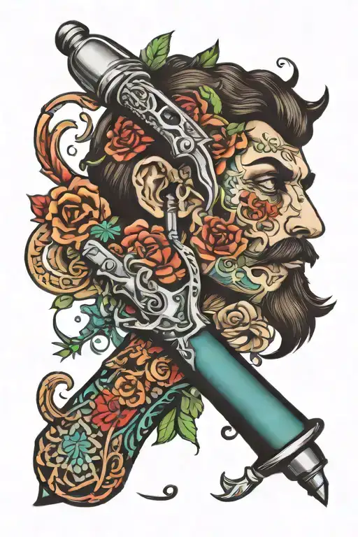 Neo-Traditional "Laryngoscope" Tattoo - BlackInk AI