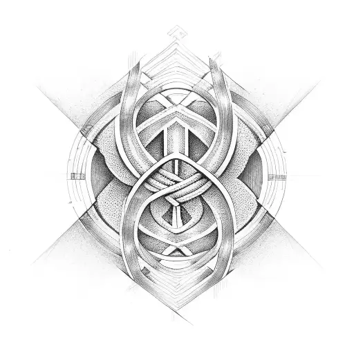 Dotwork "Infinity Symbol With Letters "S" And..." Tattoo - BlackInk AI