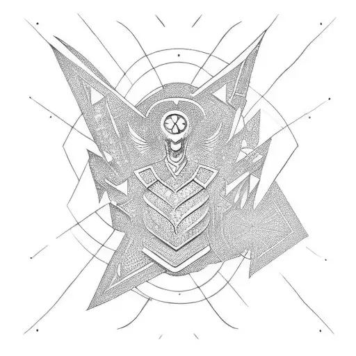 Geometric "Unalome Symbol" Tattoo - BlackInk AI