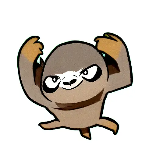 Anime "Badass Sloth" Tattoo - BlackInk AI