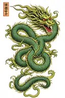 Japanese "Japanese Style Hydra Dragon" Tattoo - BlackInk AI