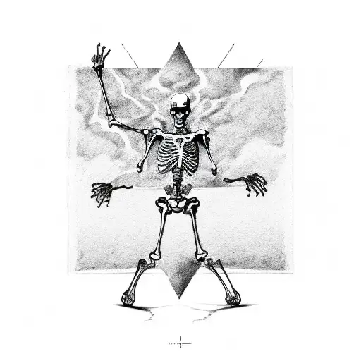 Skeleton Adam Reaching Out To God Temporary Tattoo - BlackInk AI