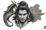 Lord Shiva Rudra Form Temporary Tattoo - BlackInk AI