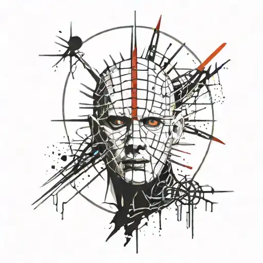 Hellraiser Pinhead Tattoo Design Temporary Tattoo - BlackInk AI