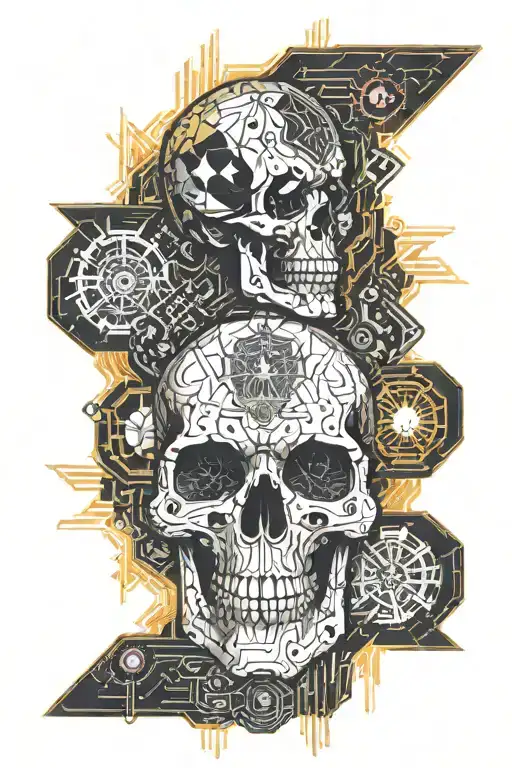 8 Skulls Temporary Tattoo - BlackInk AI
