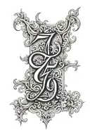 The Equation 70X7 In Old English Font Temporary Tattoo - BlackInk AI