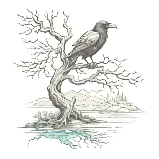 Poison Tree With A River Flowing Down... Temporary Tattoo - BlackInk AI