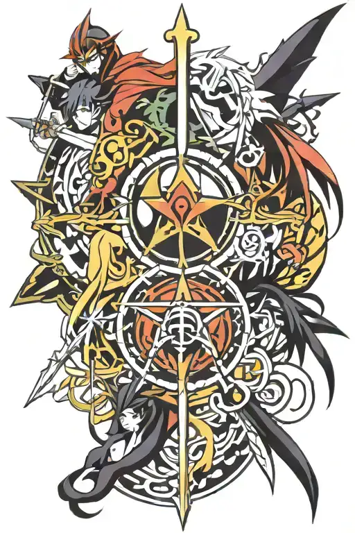 Anime Logos From Code Geass, Naruto,... Temporary Tattoo - BlackInk AI