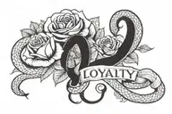 Word Loyalty In Cursive Writing With... Temporary Tattoo - BlackInk AI