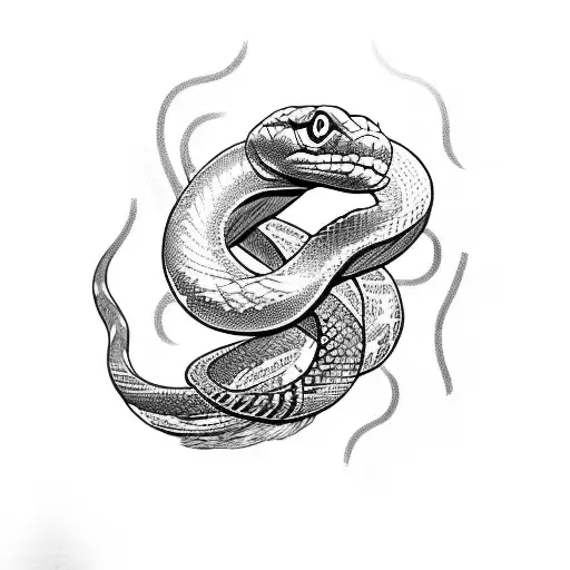 Blackwork "Snake" Tattoo Idea - BlackInk AI